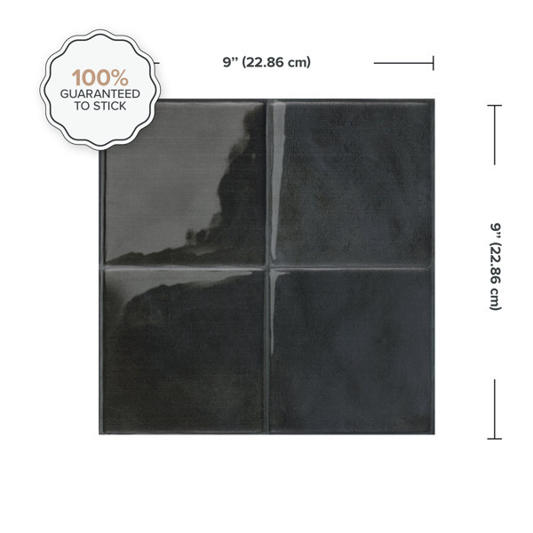 Smart Tiles Peel and Stick Gel Backsplash Tile Zellige 9" x 9" (Set of ...