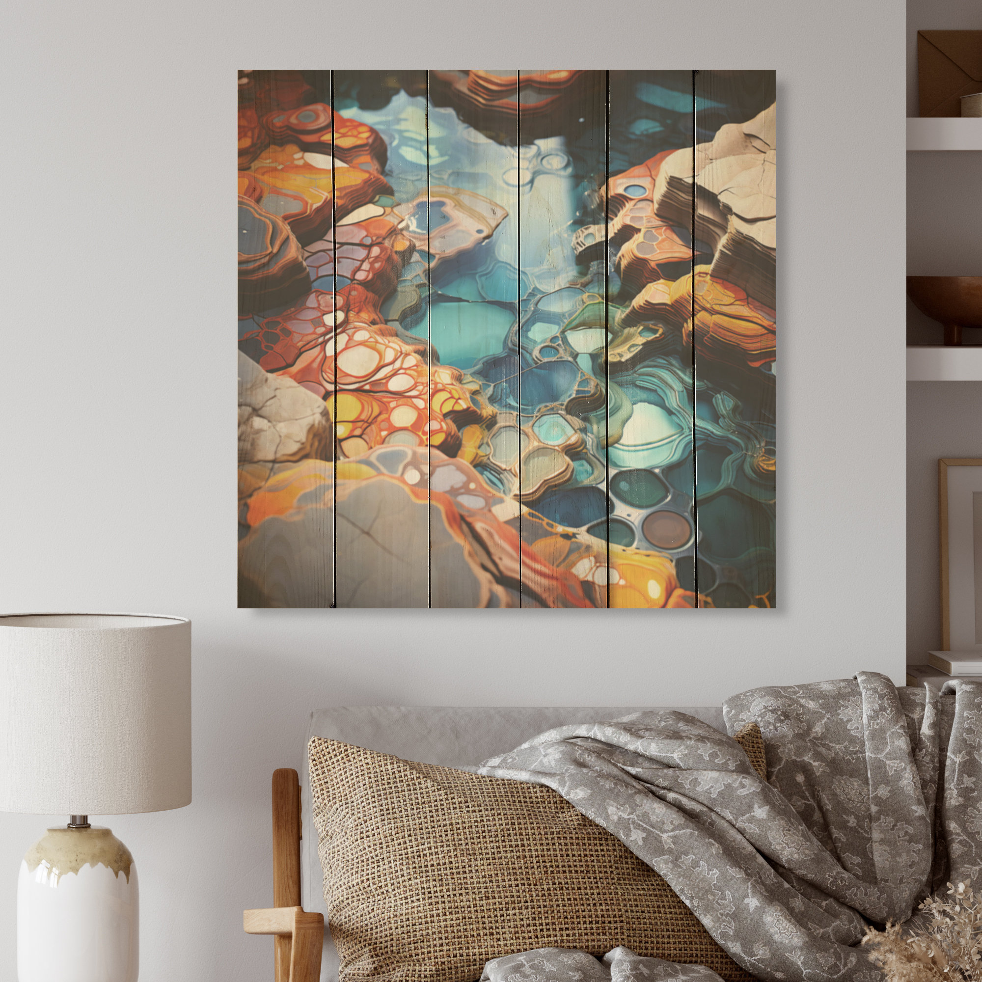 Highland Dunes Intertwine Water Fusion - Lake River Wood Wall Art On ...