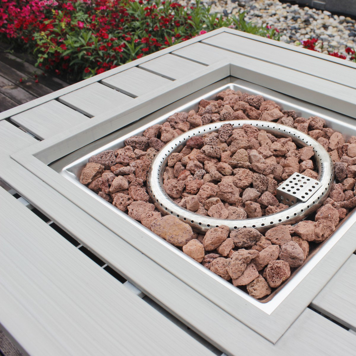 Latitude Run® Lyailya 24.8" H x 28" W Iron Propane Outdoor Fire Pit ...