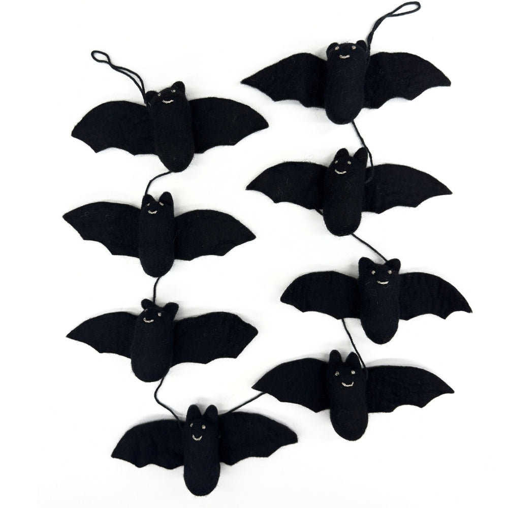 Humble Hilo Handmade Felt Garland Halloween Bats | Wayfair