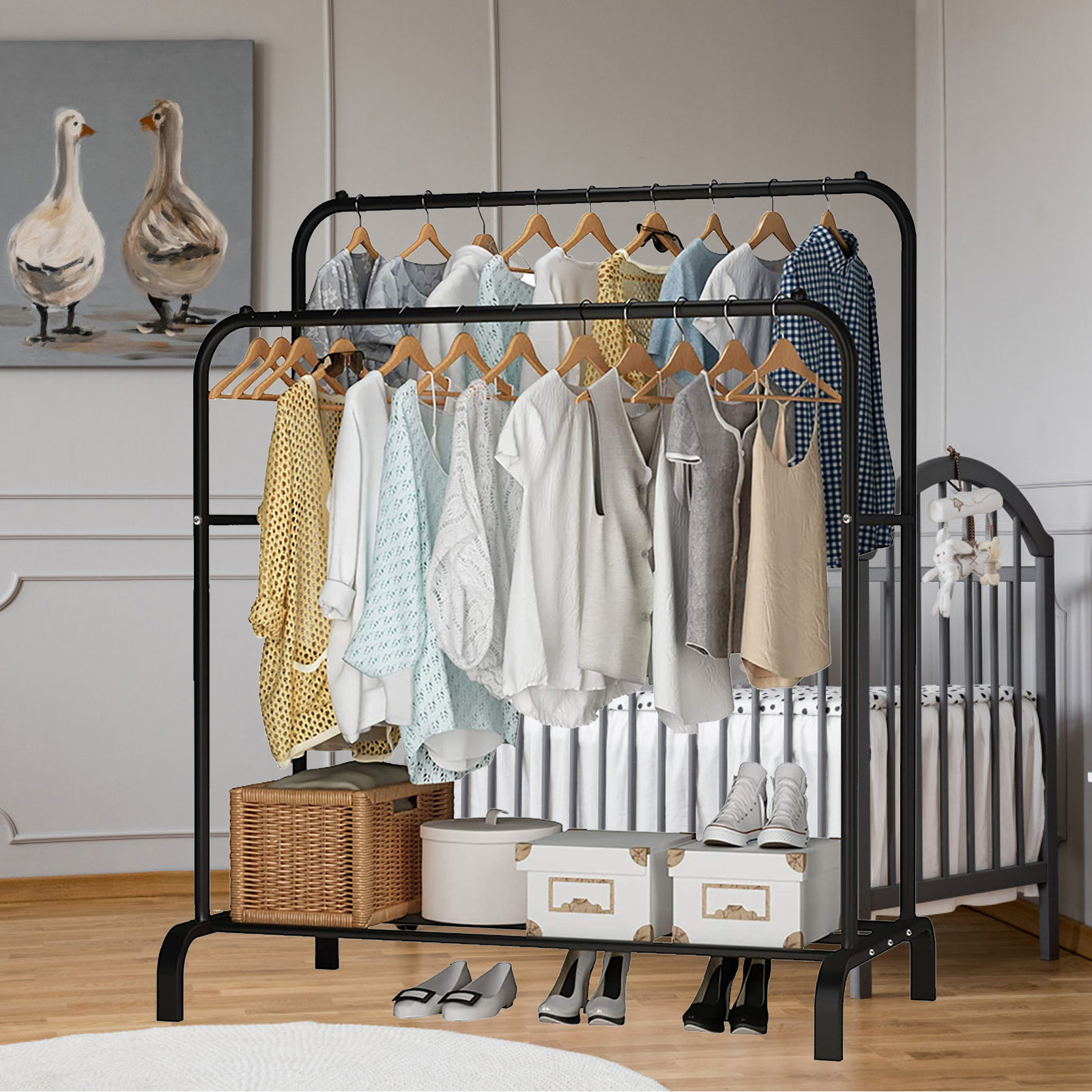 17 Stories Sickler Freestanding Clothing Racks | Wayfair