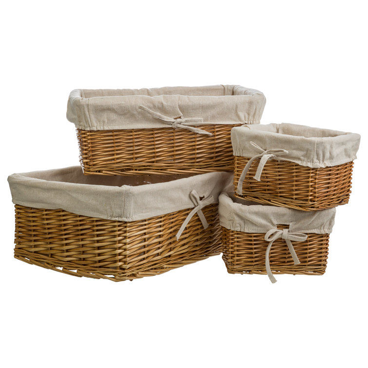 Bay Isle Home Alcaldes Wicker 4 Pieces Storage Bin Set | Wayfair.co.uk