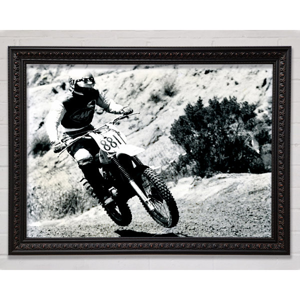 Bright Star Motorcross Retro Race - Single Picture Frame Art Prints ...