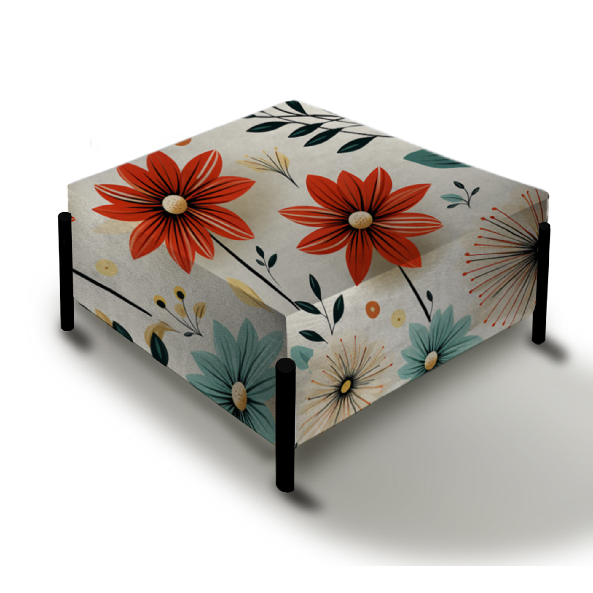 Design Art Beige Coastal Harmony Floral Pattern II - Floral Large ...