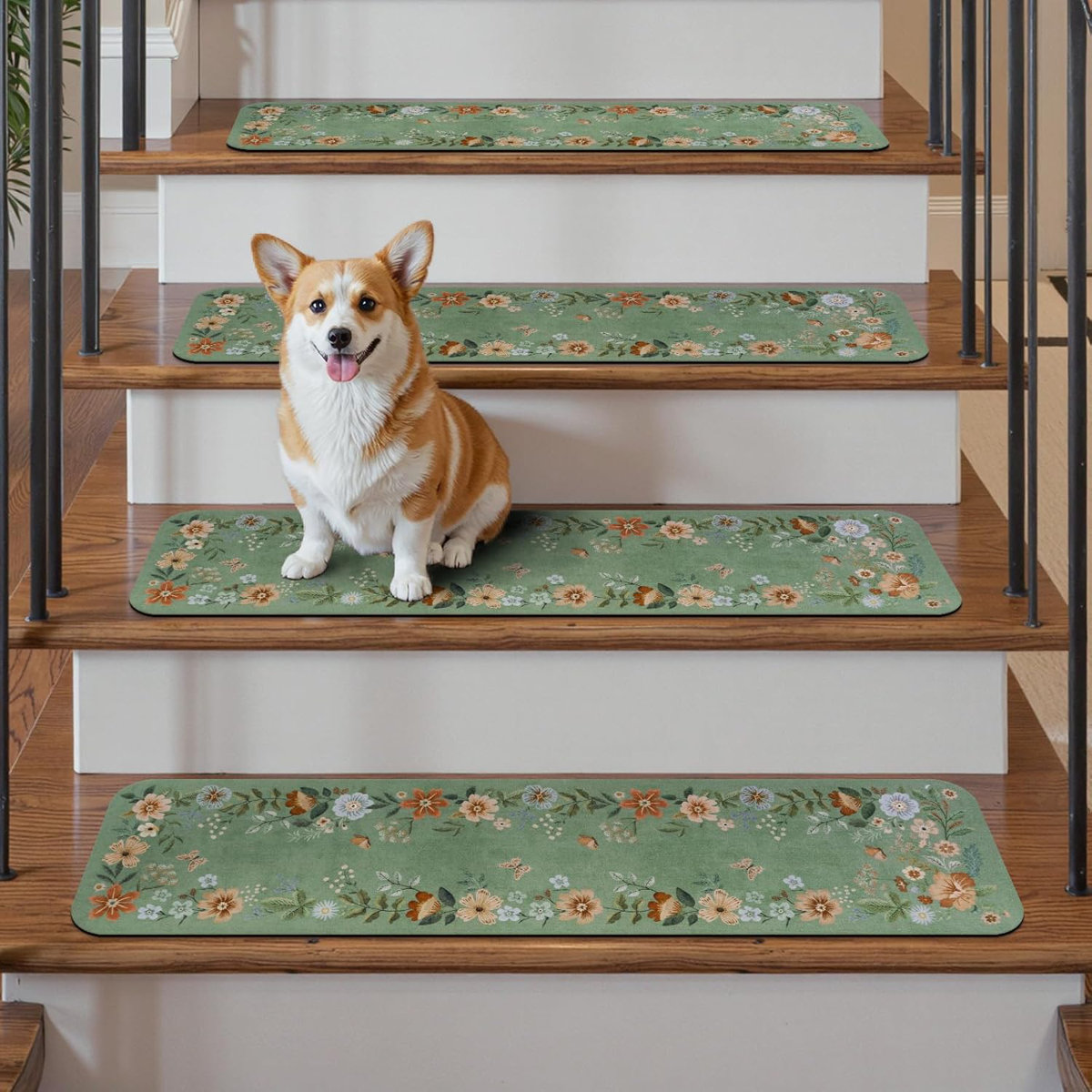 Red Barrel Studio® Floral Stair Treads Non-Slip Stair Runners For ...