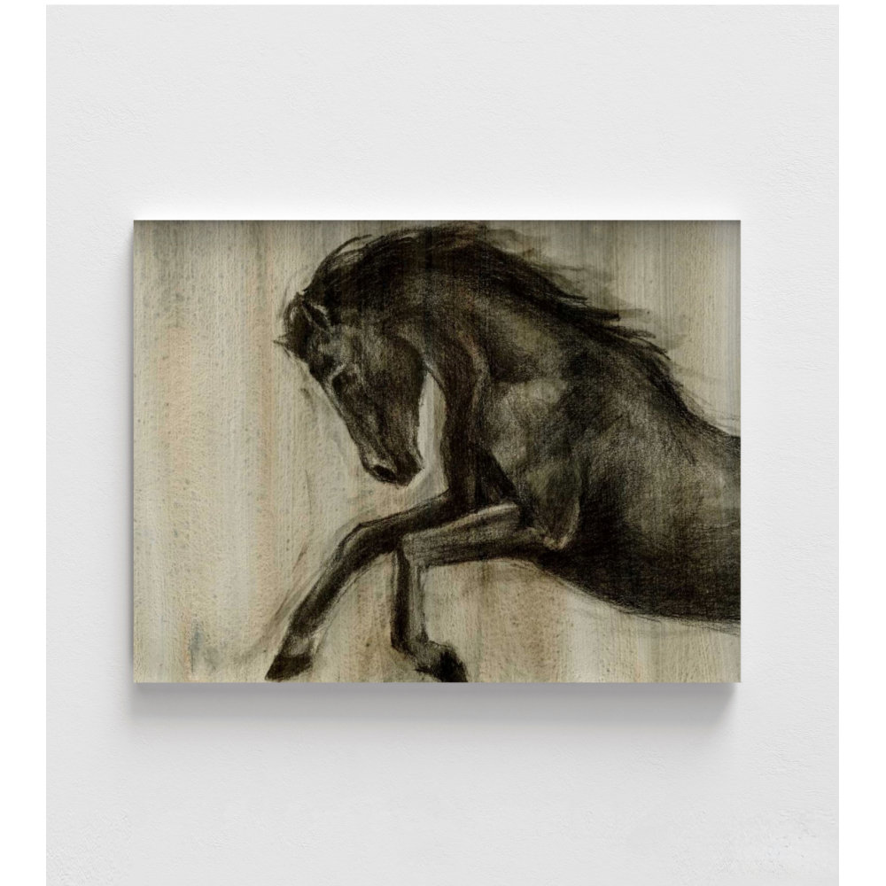 WeFrameArt Dynamic Stallion II By Ethan Harper, Black Horse Decor ...