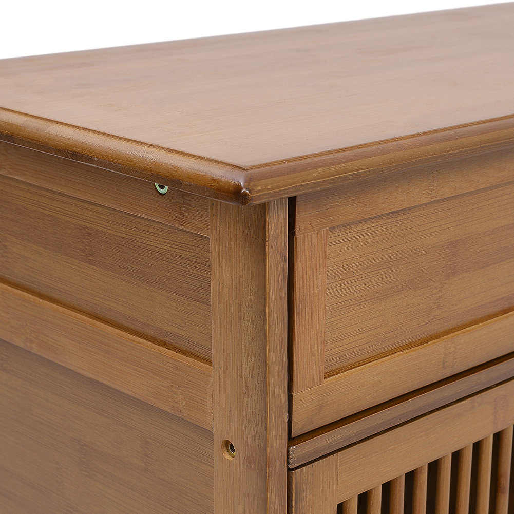 17 Stories Bamboo Entryway Storage Shoe Cabinet with Bench & Reviews ...