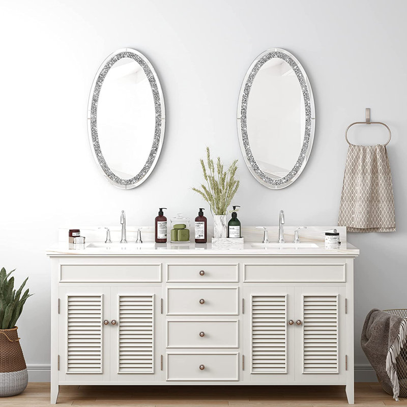 shyfoy Banff 90cm Wall Mirror with Crushed Diamond Inlay | Wayfair.co.uk