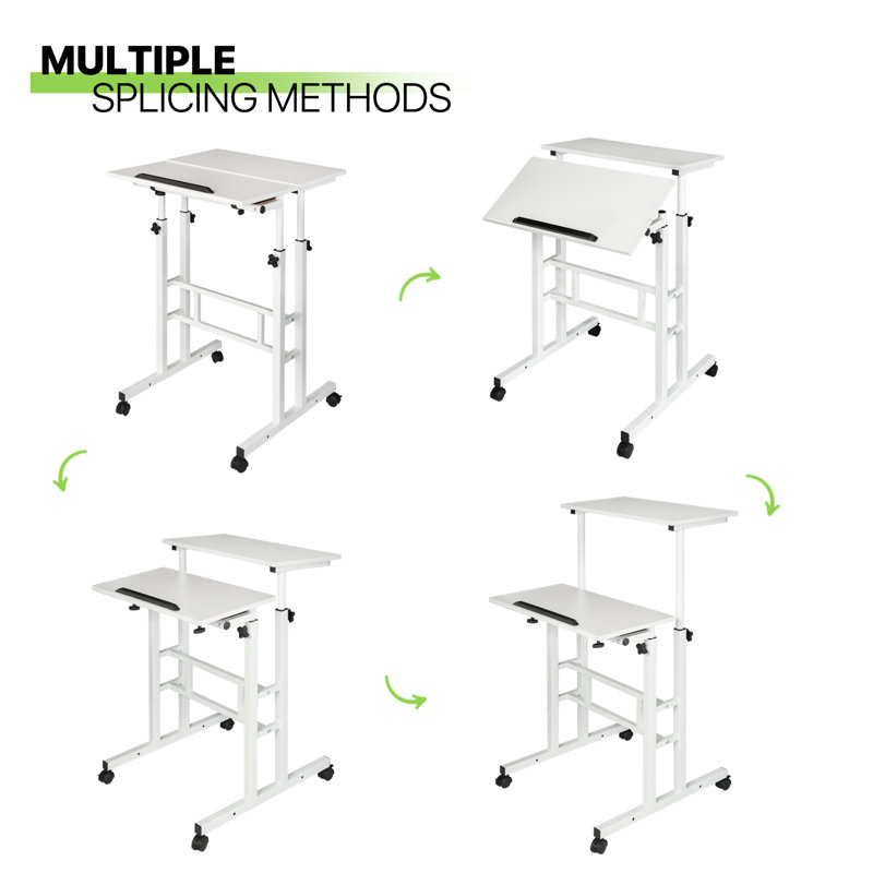 Bring Home Furniture Computer Desk with Tilting Table, Adjustable Small ...