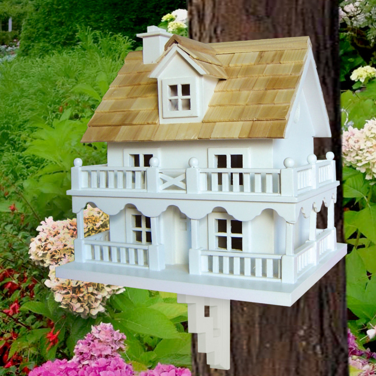 Home Bazaar Classic Series 11'' H x 10'' W x 9'' D Post Birdhouse ...