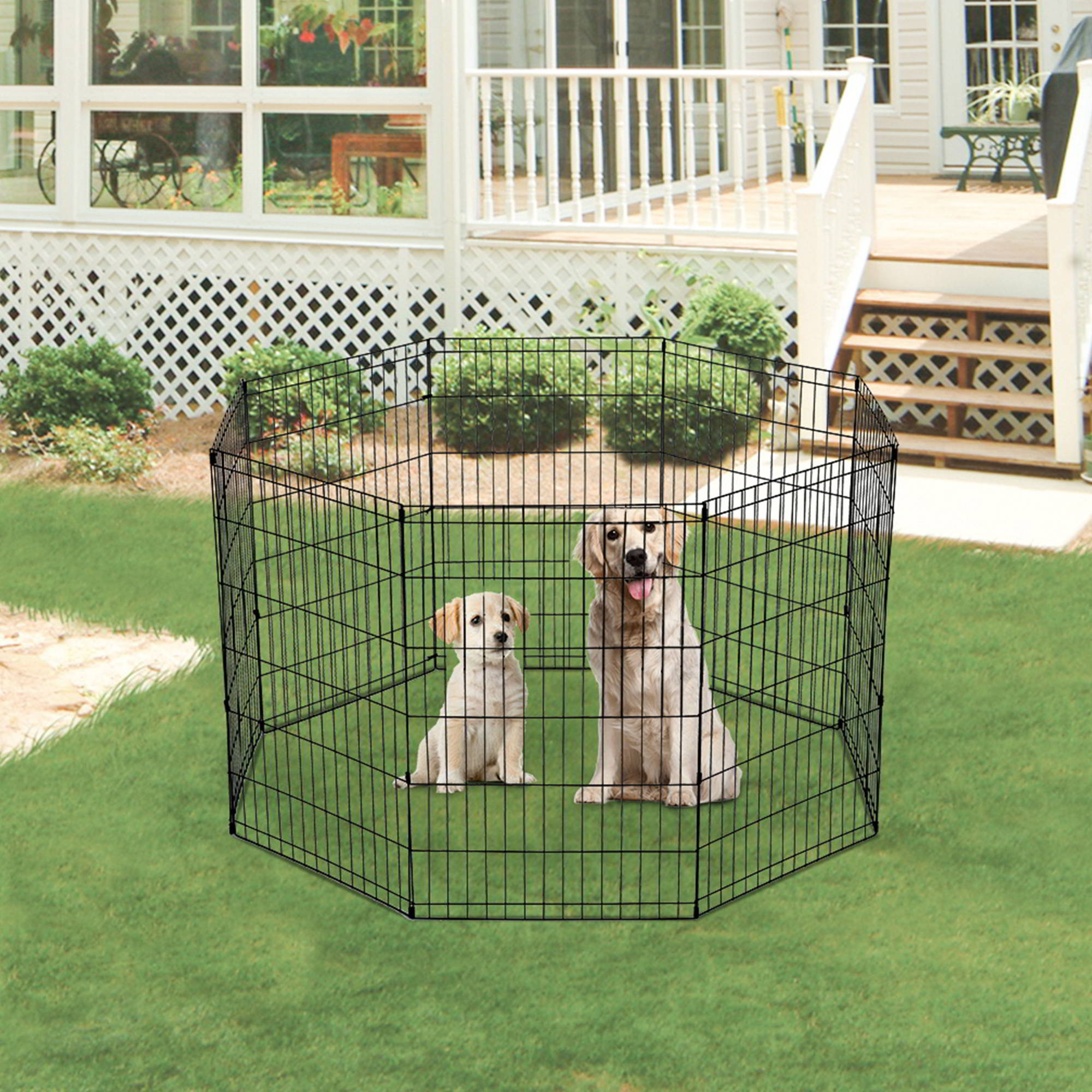 BestPet Puppy Pet Playpen 8 Panel Indoor Outdoor Metal Protable Folding ...