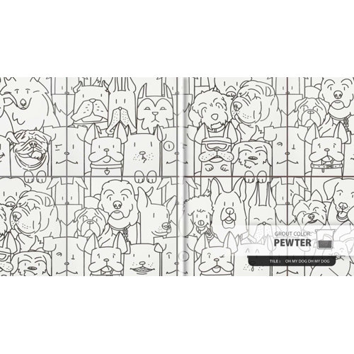 Merola Tile Oh My Dog 10" x 10" Porcelain Patterned Wall & Floor Tile ...