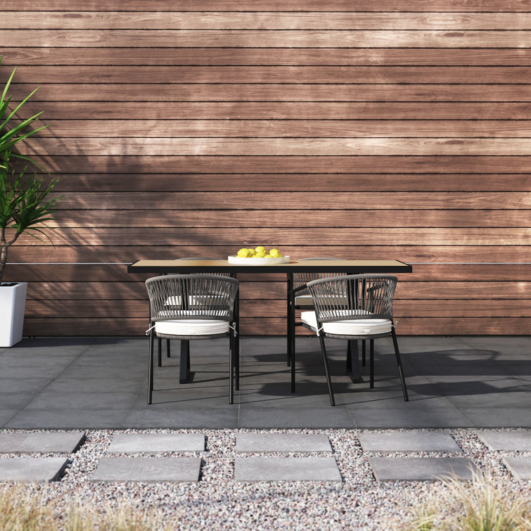 Wade Logan® Aryanah 4 - Person Rectangular Outdoor Dining Set with ...