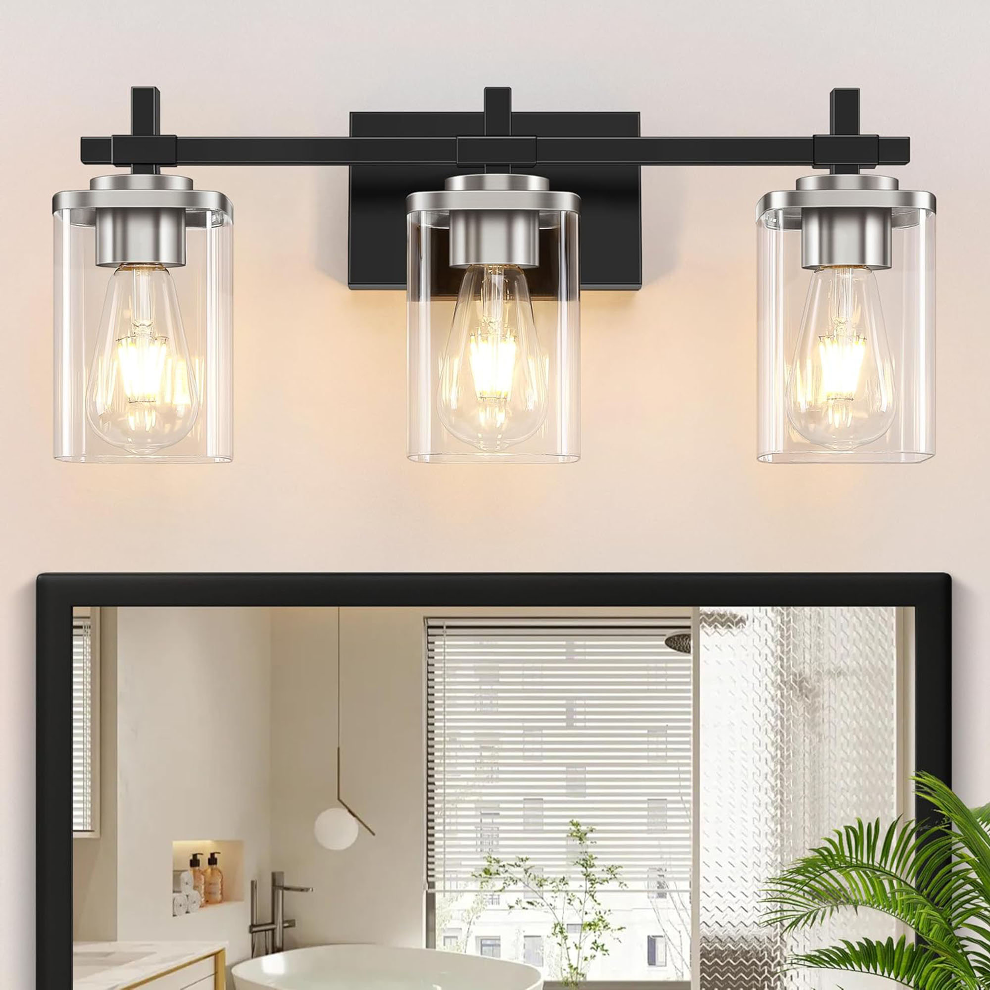 Mercer41 3-Lights Bathroom Light Fixtures Over Mirror, Modern Vanity ...
