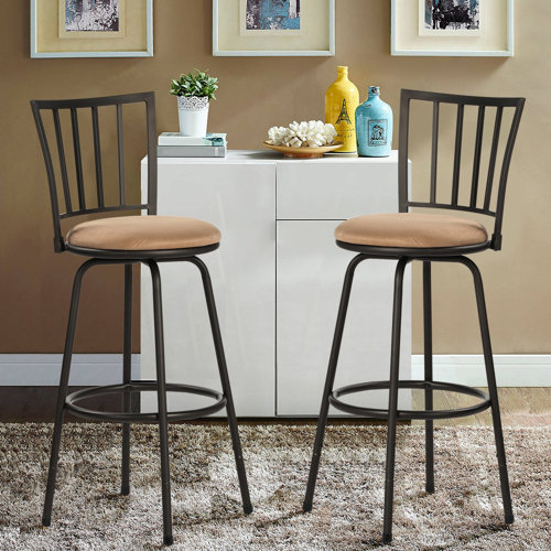 Full Back Swivel Bar Height Bar Stools You'll Love | Wayfair