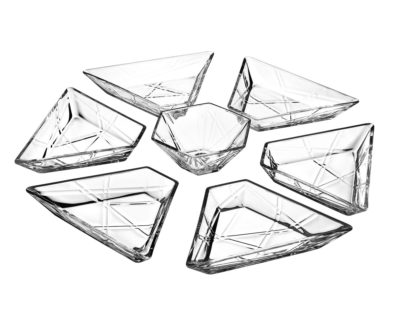 Majestic Crystal Majestic Gift High Quality Glass Set Of 7 Bowls - 1 ...