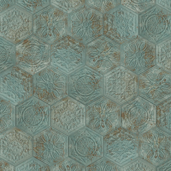 Merola Tile Zinc Hex 10" x 12" Porcelain Metal Look Wall & Floor Tile ...