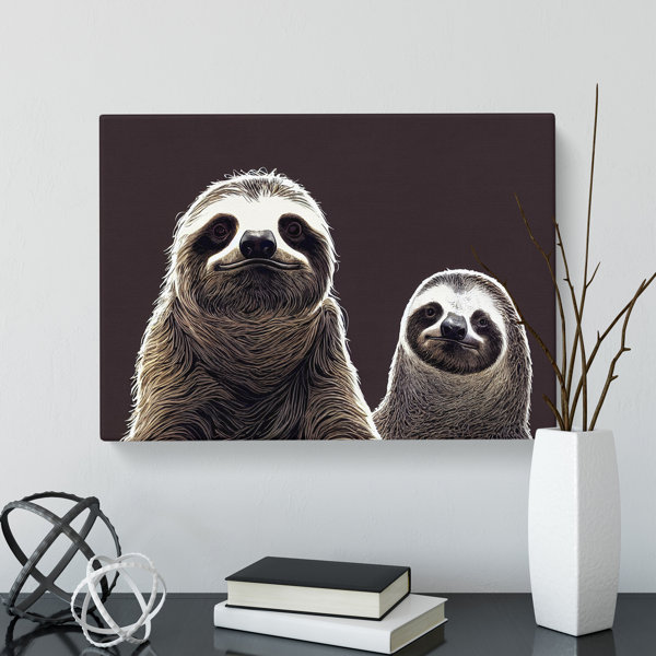 Alpen Home Two Sloths - Wrapped Canvas Graphic Art | Wayfair.co.uk