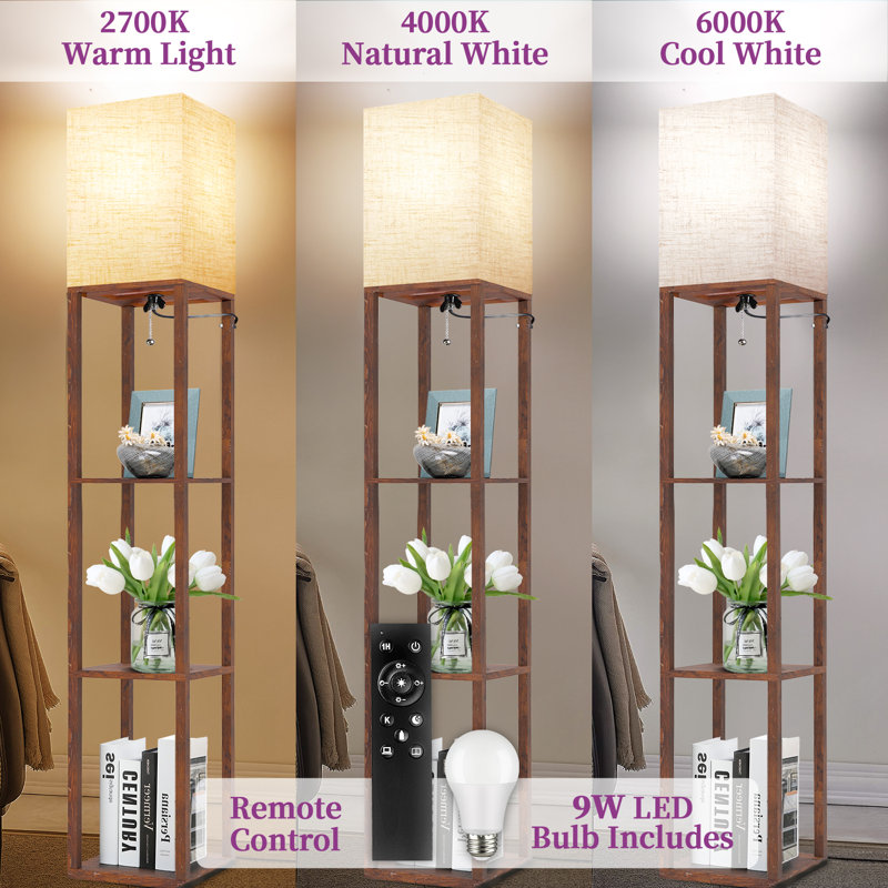 Ebern Designs Nevaen 63'' Column Dimmable LED Floor Lamp with Remote ...