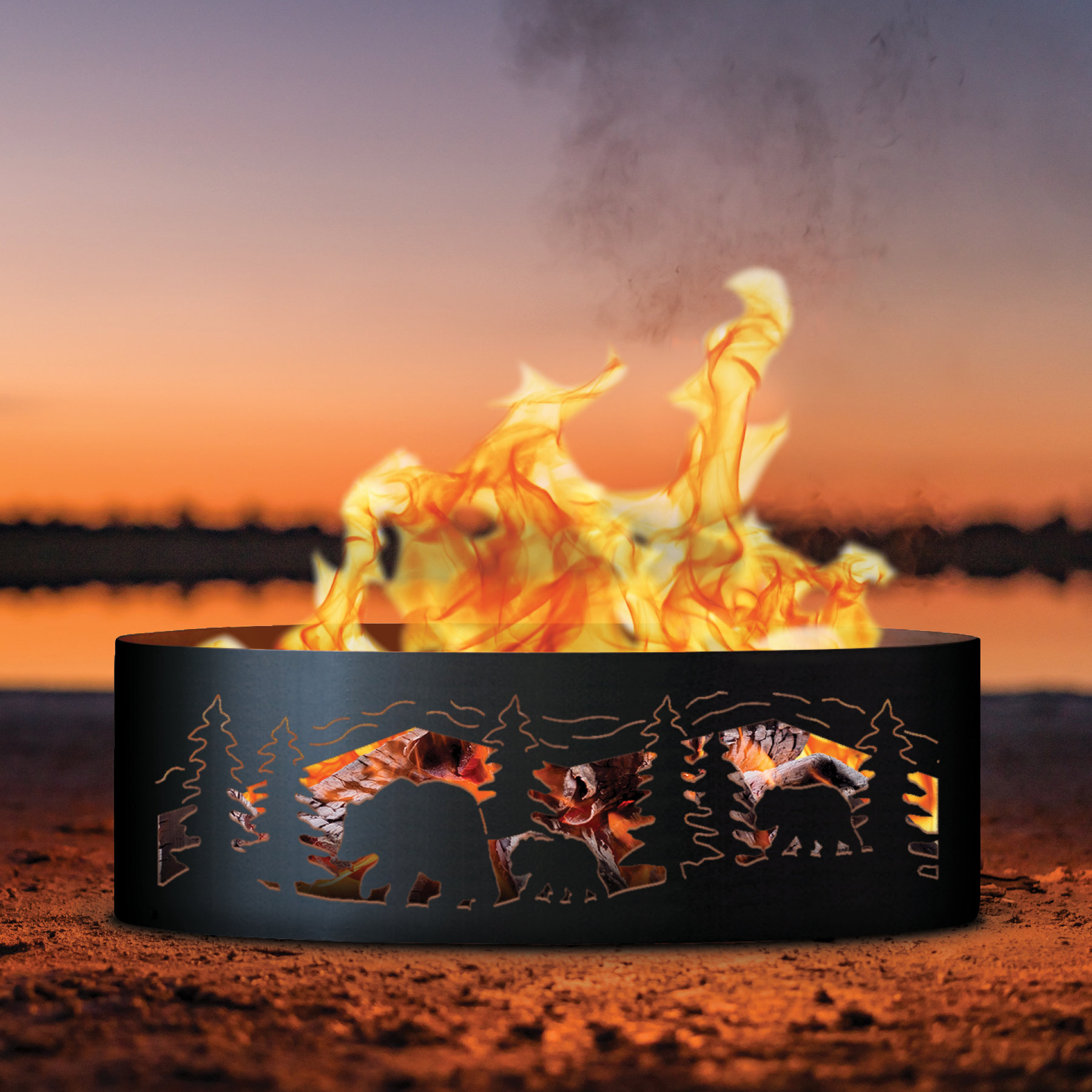 Millwood Pines Jeffcoat Steel Wood Burning Fire ring & Reviews | Wayfair