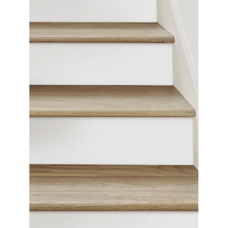 Hokku Designs Solid White Vinyl Peel And Stick Stair Riser | Wayfair