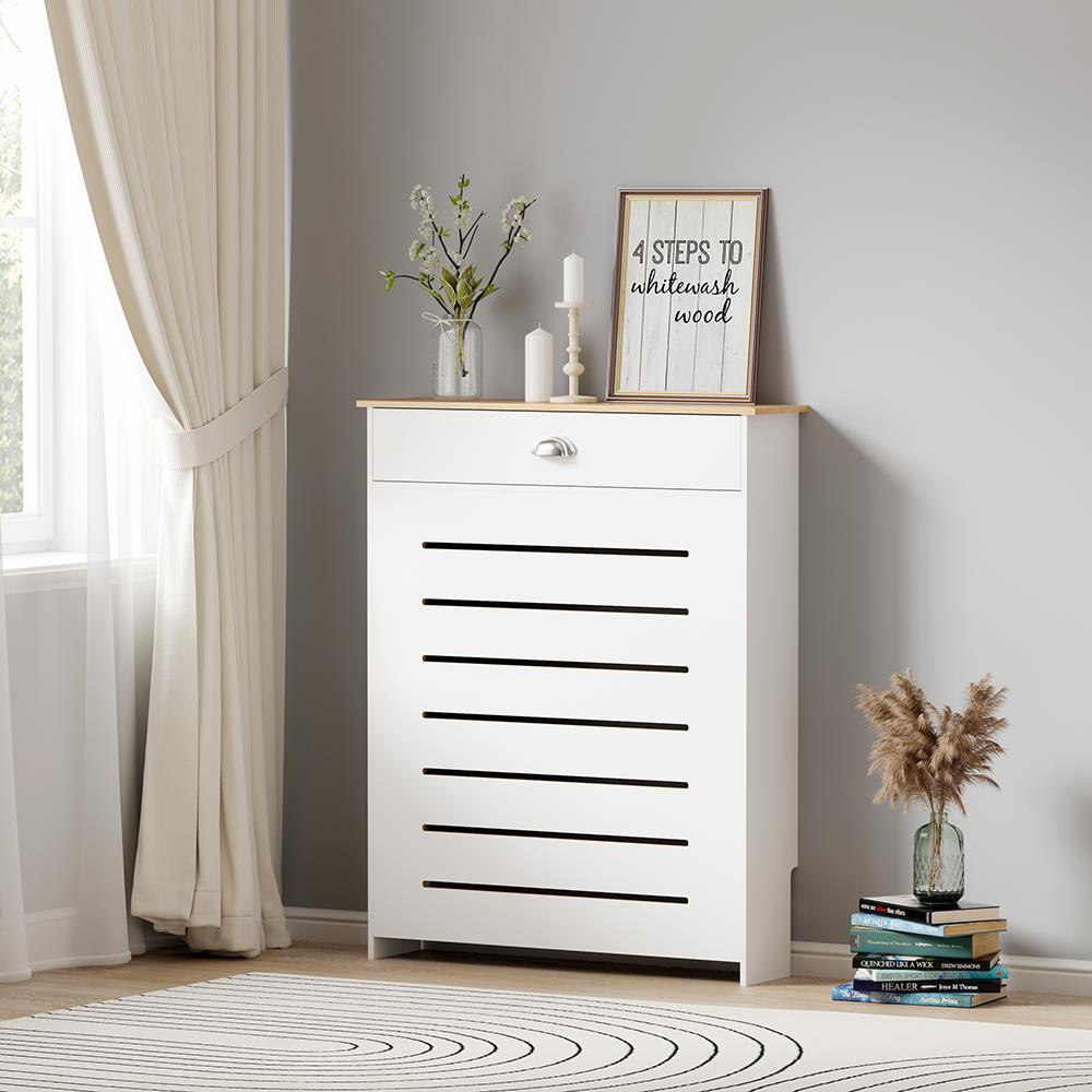 BigFurnitureWarehouse Batley White & Sonoma Oak Small Radiator Cover ...