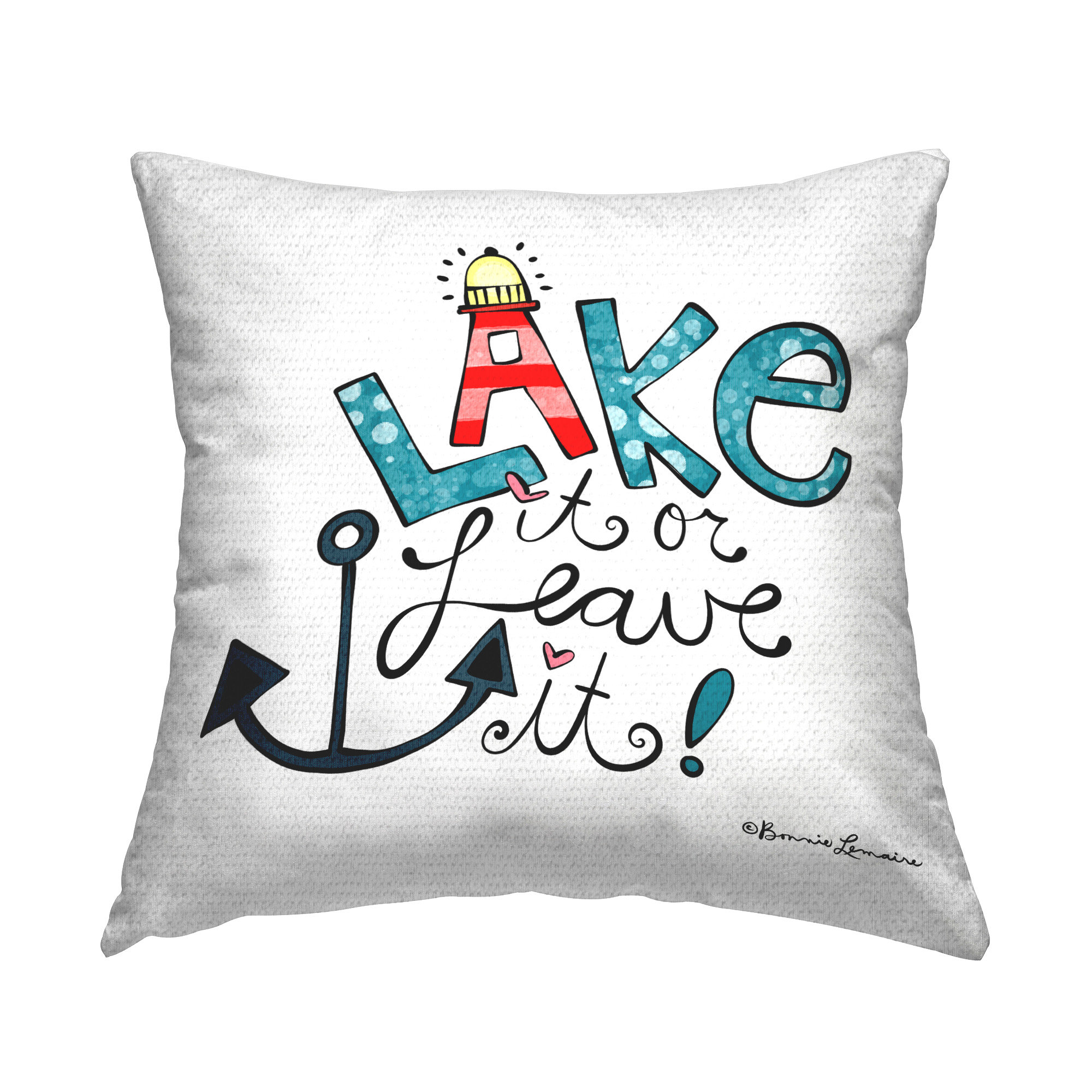 Stupell Industries Whimsical Lake Phrase Outdoor Printed Pillow by ...
