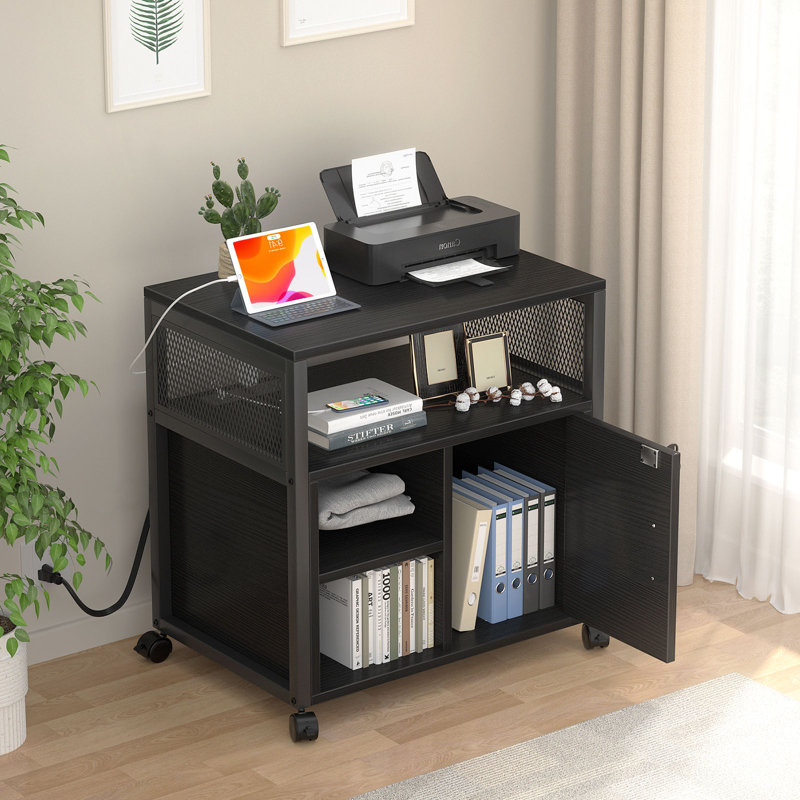 Inbox Zero Filing Cabinet with Lock and USB Charging Port, Modern ...