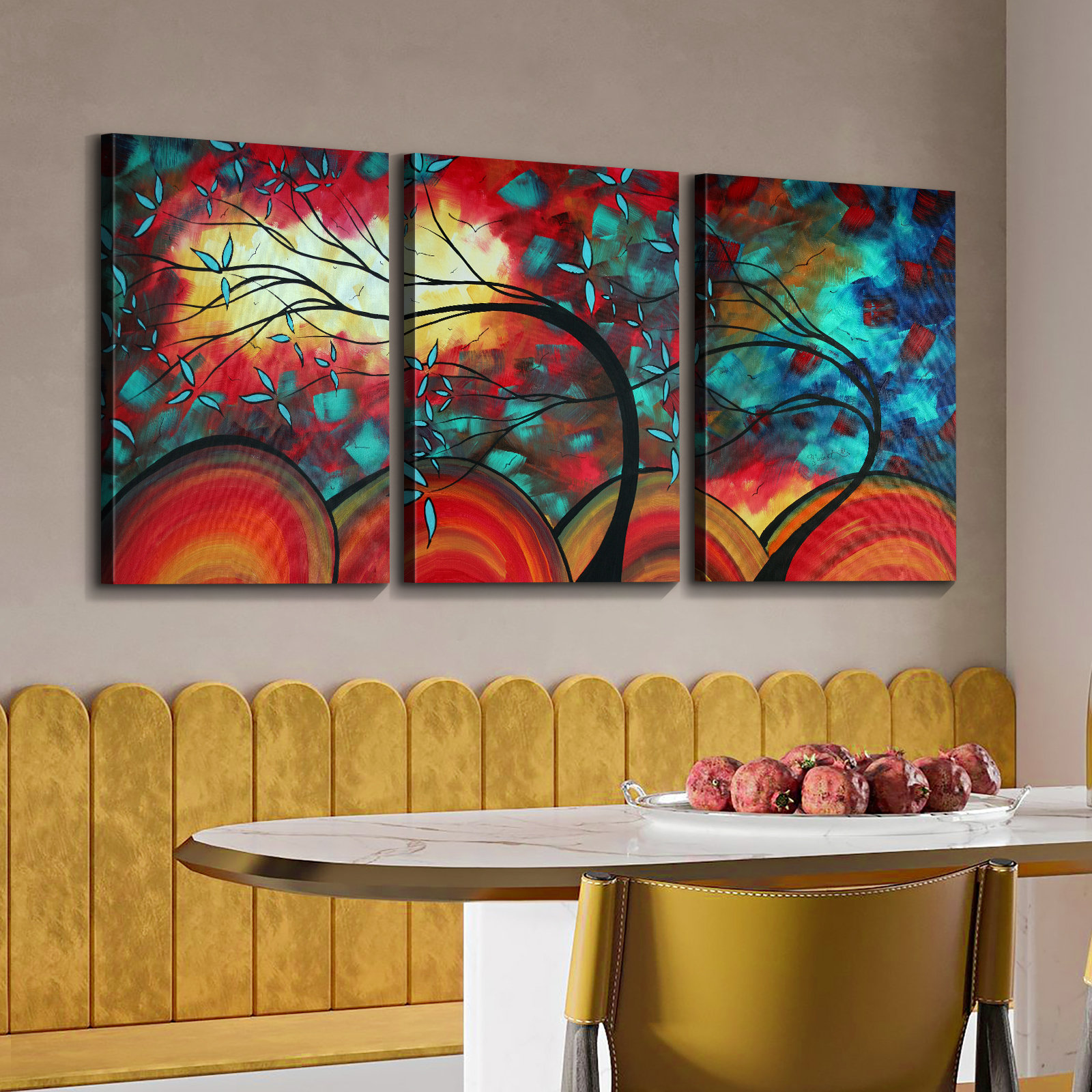 Winston Porter Flower Blossoming Framed On Wood 3 Pieces Print | Wayfair