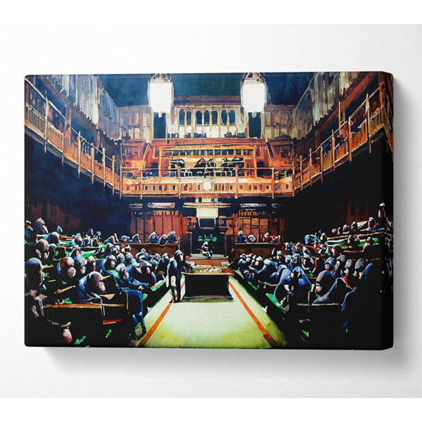 Happy Larry Monkey Parliament - Wrapped Canvas Art Prints | Wayfair.co.uk