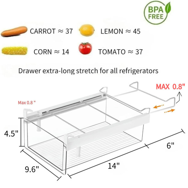 Prep & Savour Upgradation Refrigerator Drawers XL,Fridge Drawer With ...