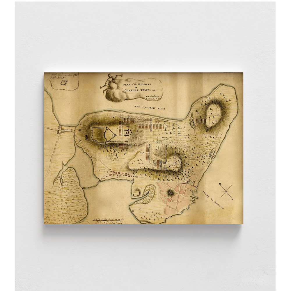 WeFrameArt Plan Of The Heights Of Charles Town Map, Old Military Maps ...