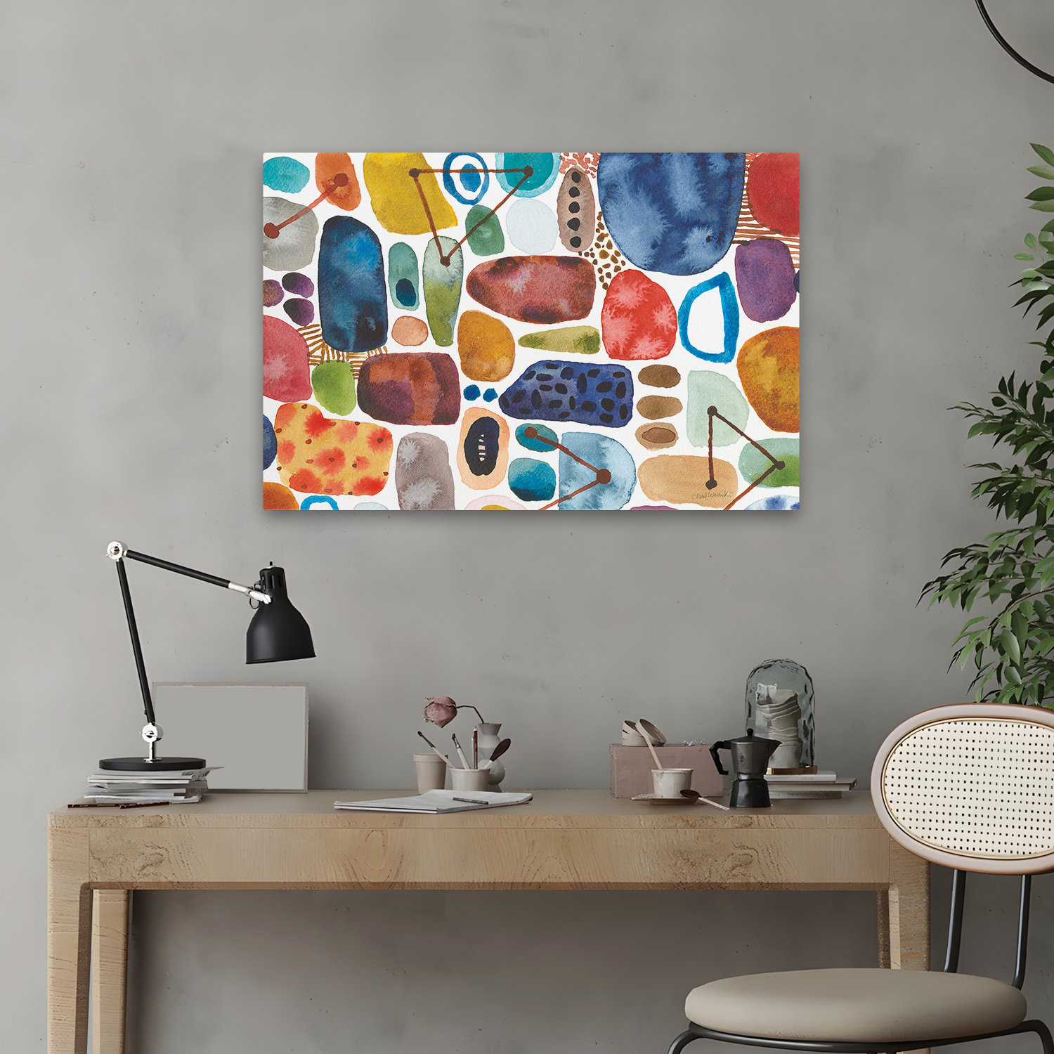 Wrought Studio™ Abstract Blue Brown - Alchemy II Rotated Crop | Wayfair