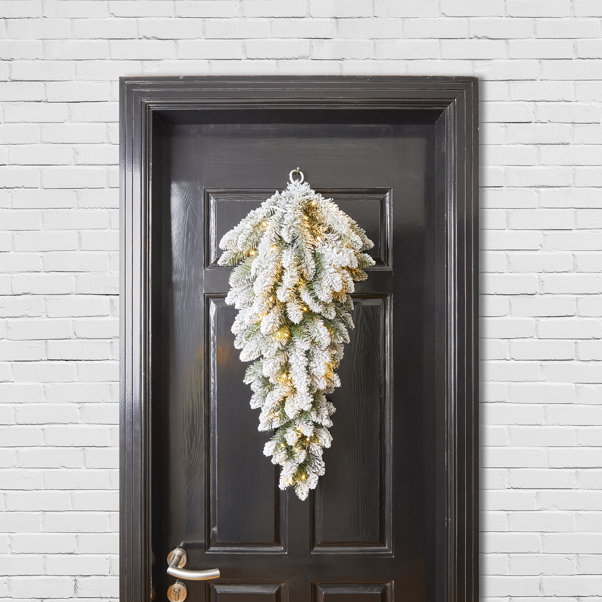 Primrue 3' Pre-Lit Flocked Christmas Faux Swag with Lights | Wayfair