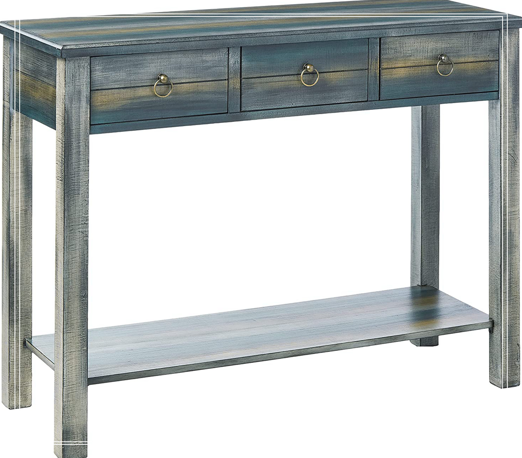 Gracie Oaks Console Table KD, Rectangular Console Table Storage: 2 Drw ...