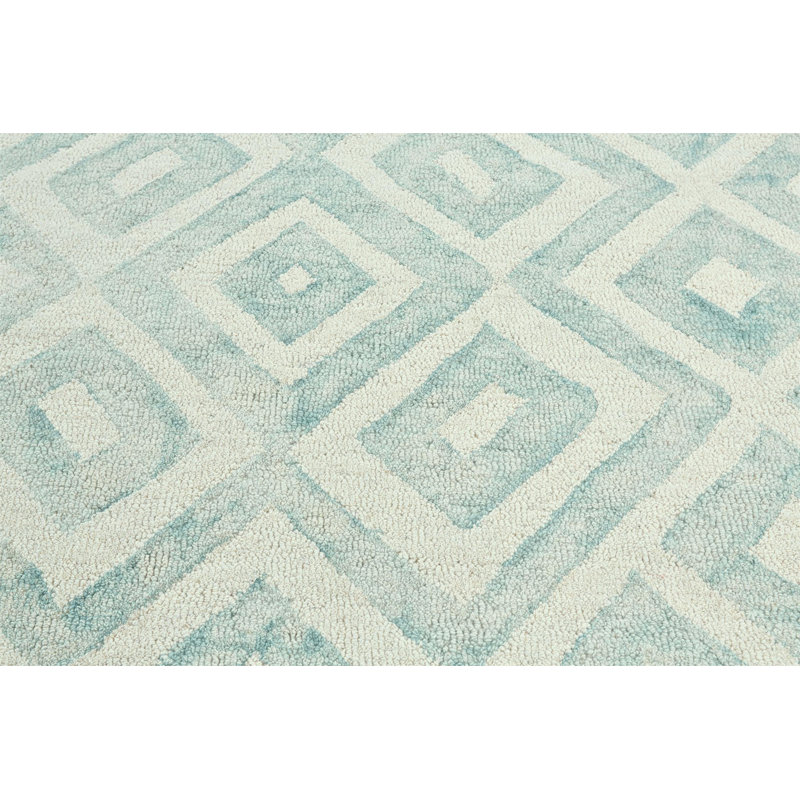 George Oliver Cummings Handmade Wool Green-Blue Slate Rug & Reviews ...