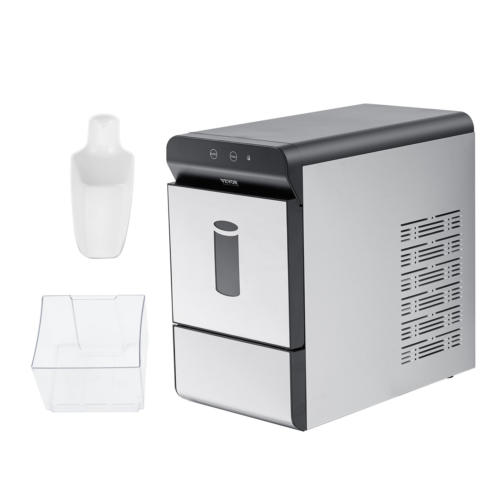 VEVOR Nugget Ice Maker, 37Lbs In 24 Hrs, Manual Auto Refill Self ...