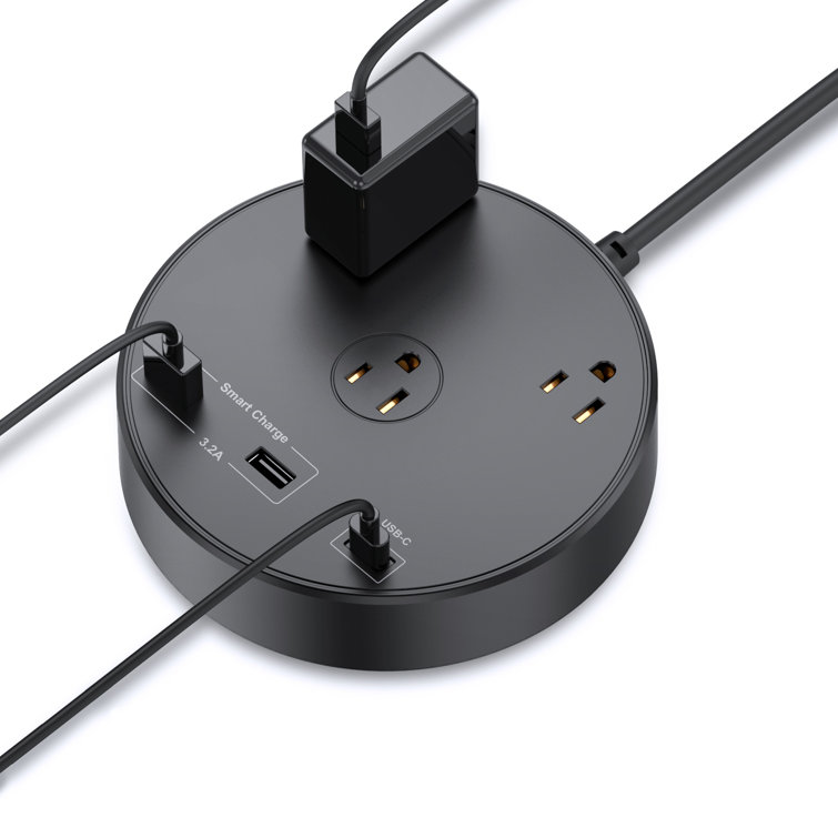 Hansen Power Strip With USB C 2 Amps Tamper Resistant Triplex Outlet ...