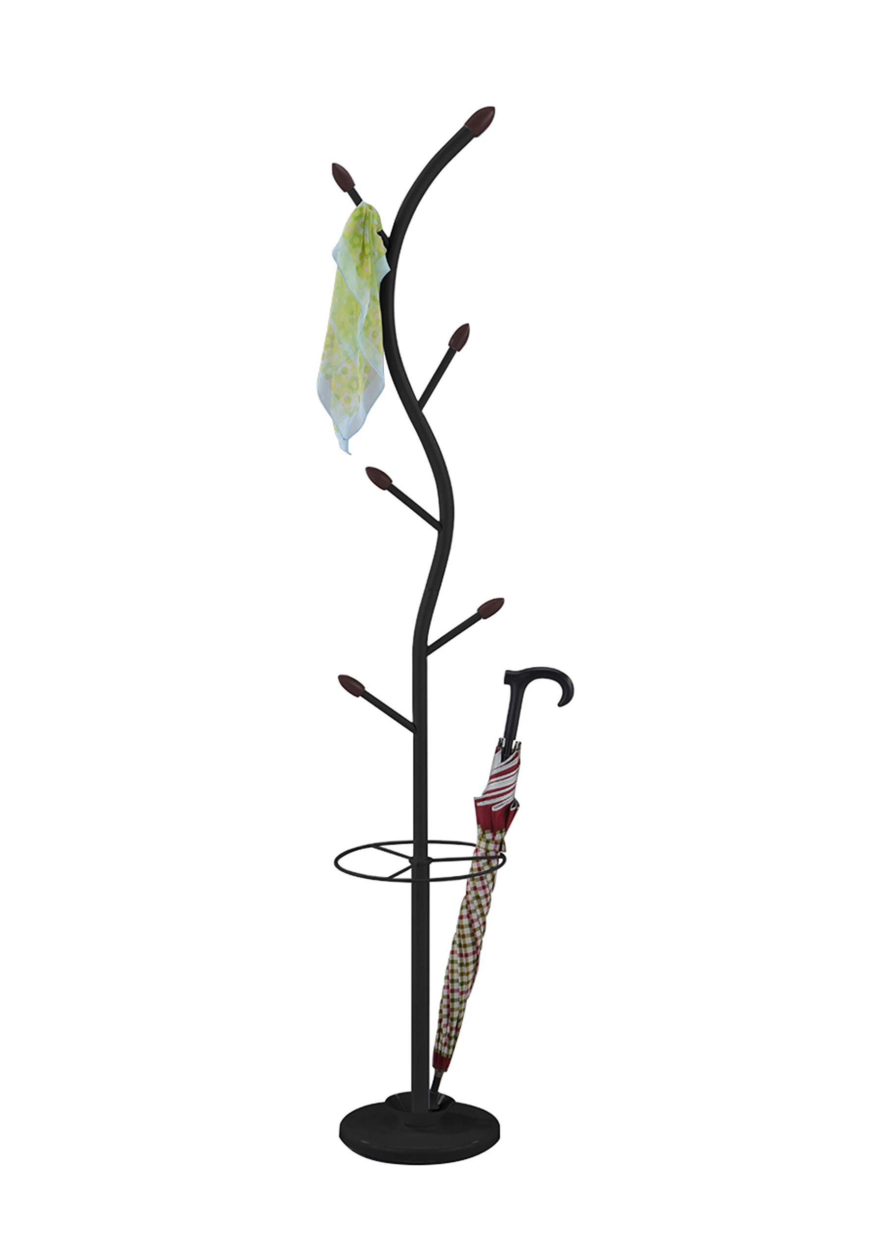 Red Barrel Studio® Annabela Metal 6-Hook Coat & Hat Rack with Umbrella ...