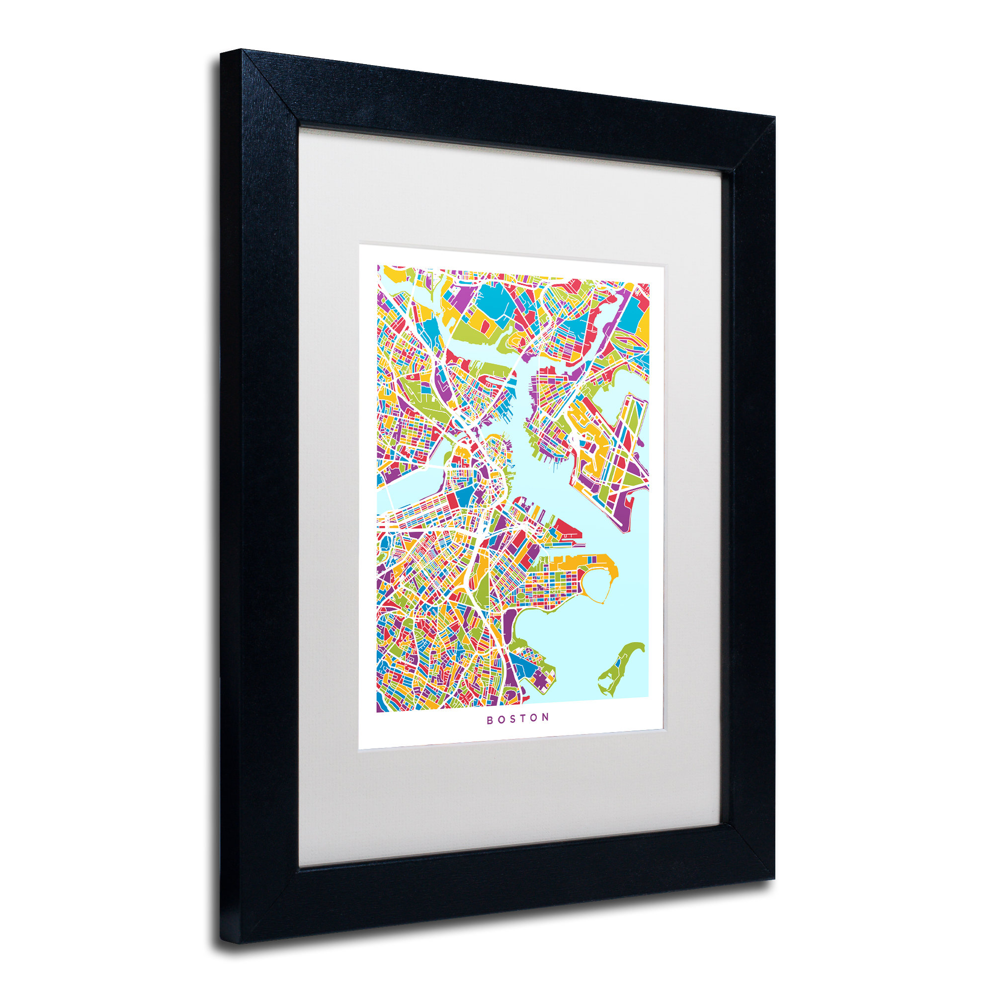 Trademark Fine Art 'Boston MA Street Map 3' Framed Graphic Art | Wayfair