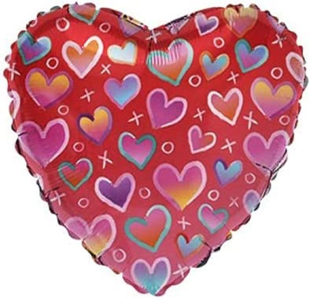 PMU Valentines Day Hearts XO 18 Inch Mylar Foil Balloon | Wayfair