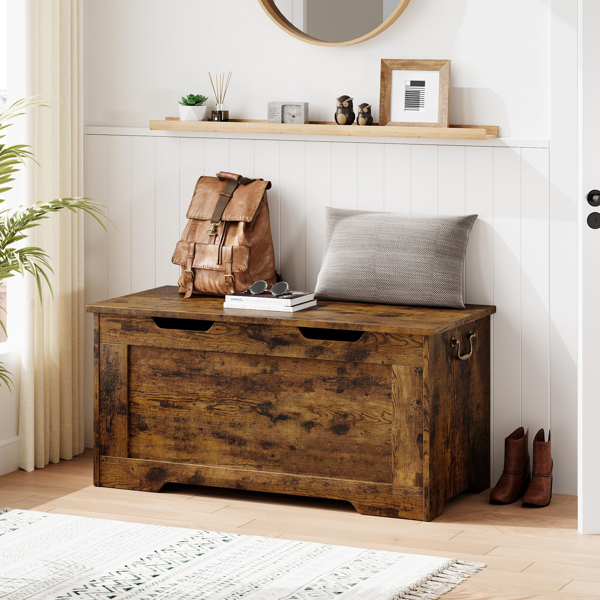 Millwood Pines Arelle Manufactured Wood Storage Bench with Flip Top ...