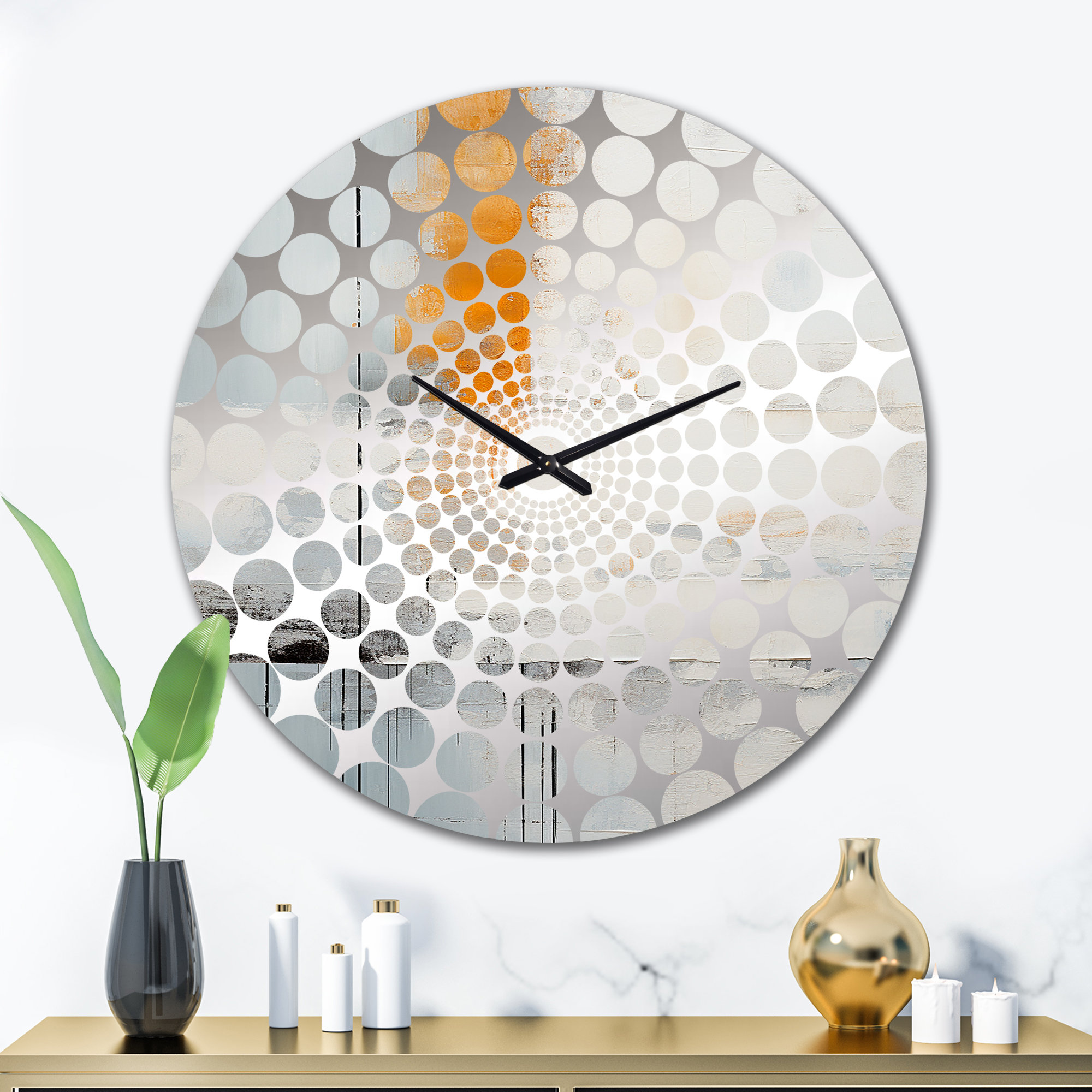 DesignArt Simple Winter Landscape - Winter Landscape Wall Clock | Wayfair
