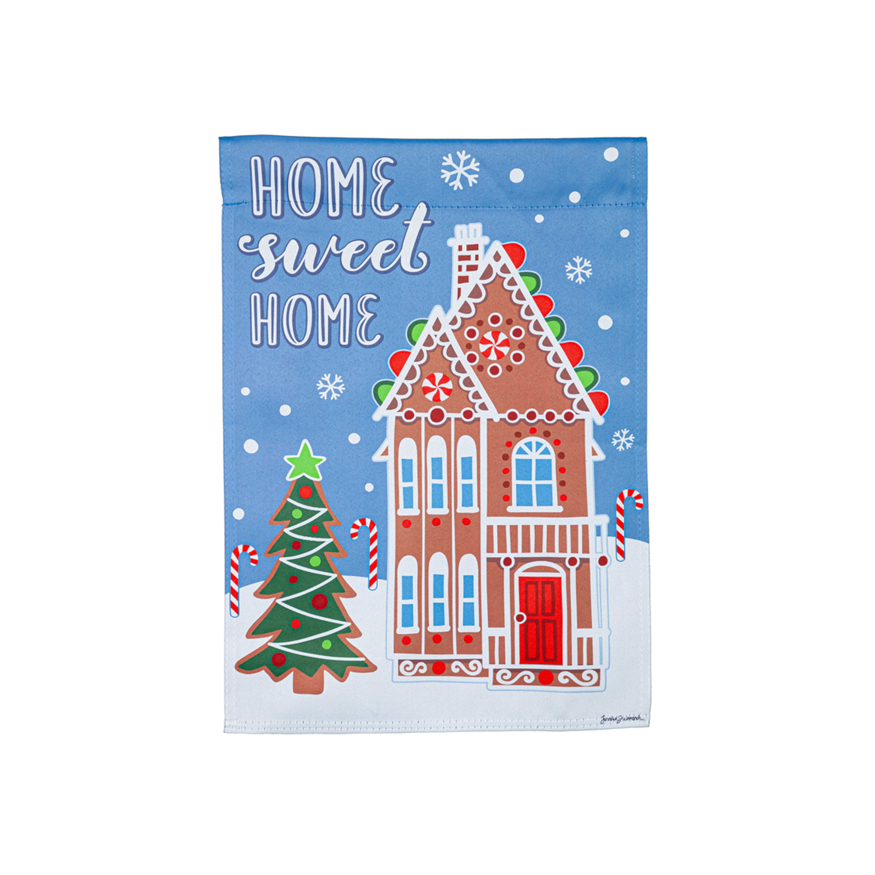 The Holiday Aisle® Gingerbread Home Suede House Flag | Wayfair
