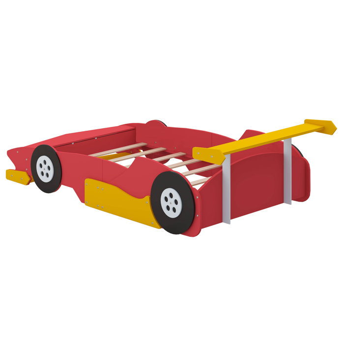Youzi Unfinished Race Car-Shaped Platform Bed with Wheels | Wayfair