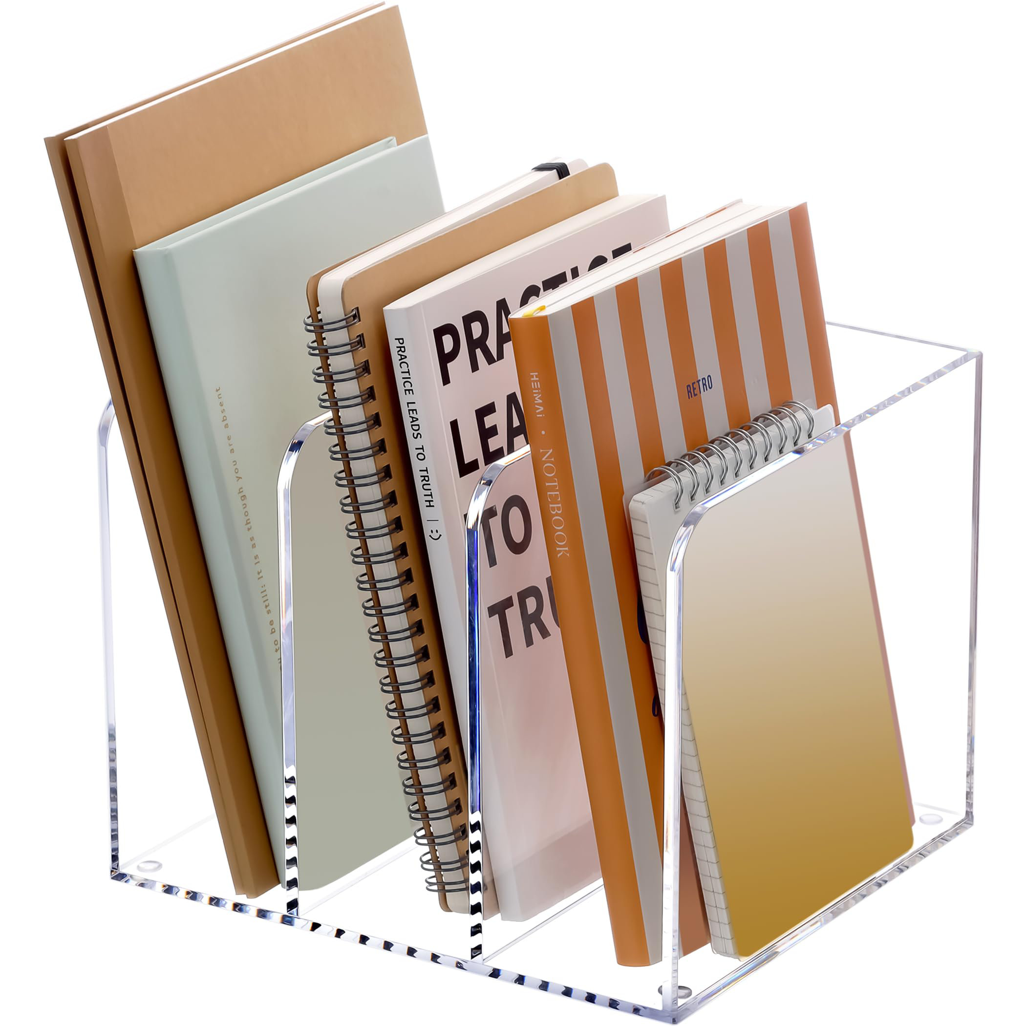 UNIVERSAL WINDOW SOLUTIONS Clear Acrylic Magazine File Holder With 3 ...