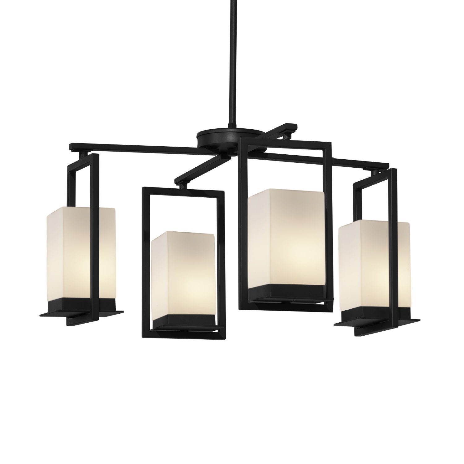 Wade Logan® Burnetta 4 - Light Shaded Square / Rectangle LED Chandelier ...