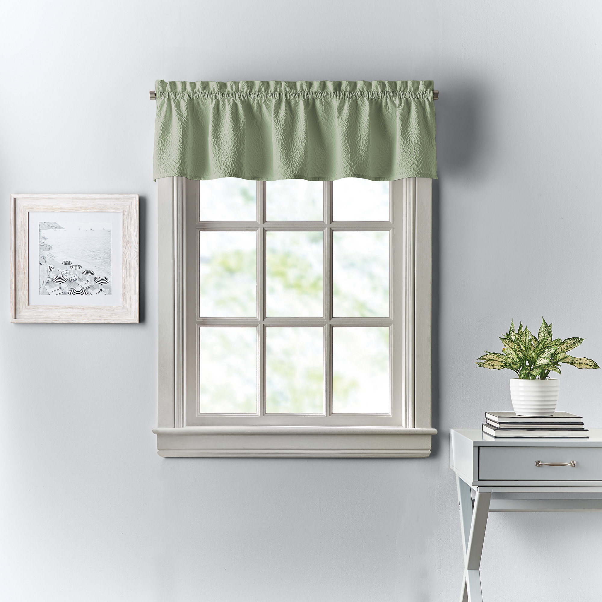 DKNY Chrysanthemum Floral Window Valance & Reviews | Wayfair