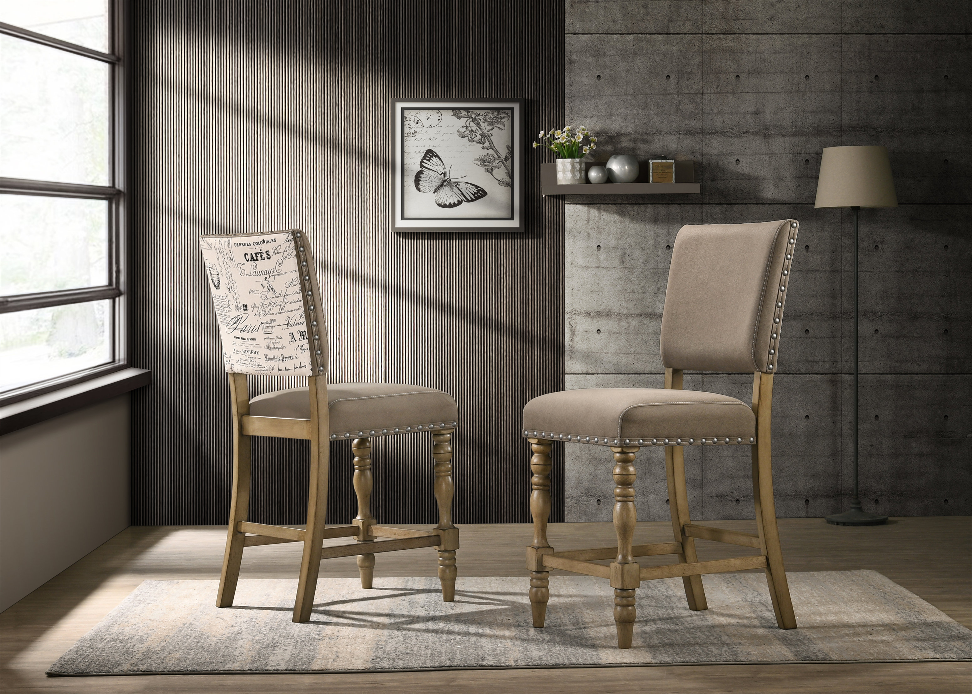 Ophelia & Co. Rustic Counter Height Dining Chair Set | Wayfair