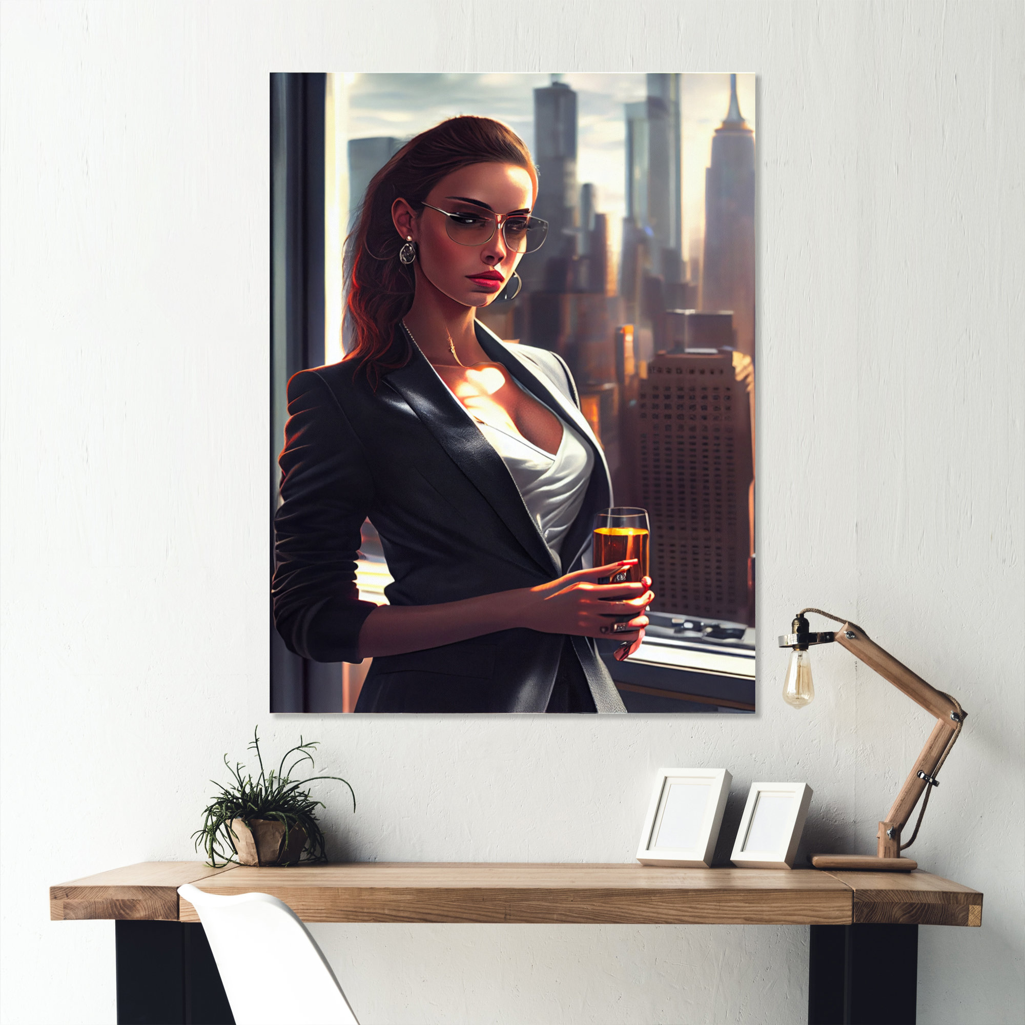 Everly Quinn Photorealistic Of Woman Gabling In Office III ...